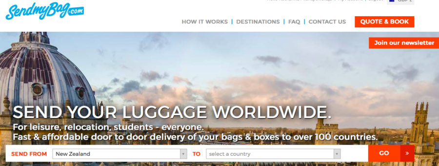 Sending luggage with SendMyBag.com